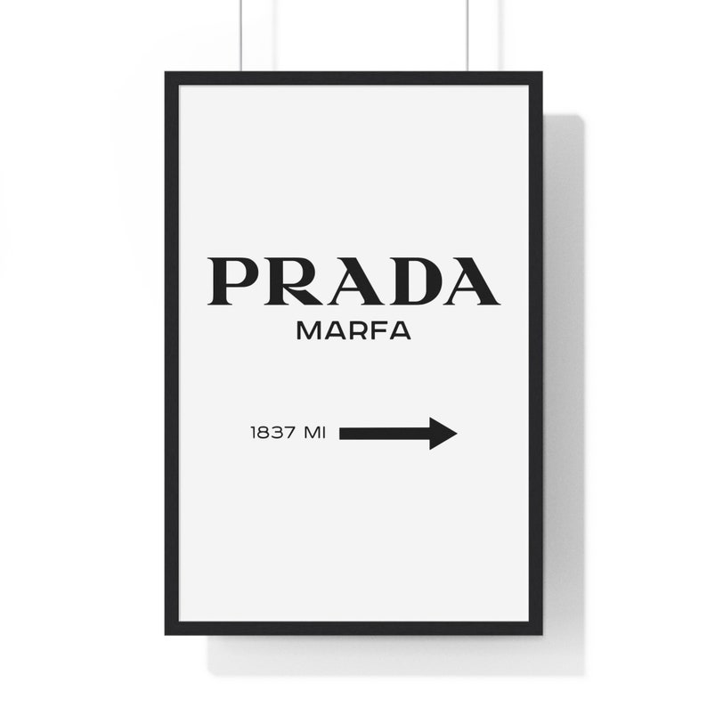 PRADA MARFA Poster, Typographic Poster, Black and White Poster ...