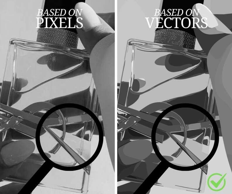 YSL Libre Poster, Vector Portrait, Black and White, Kitchen Wall Art ...