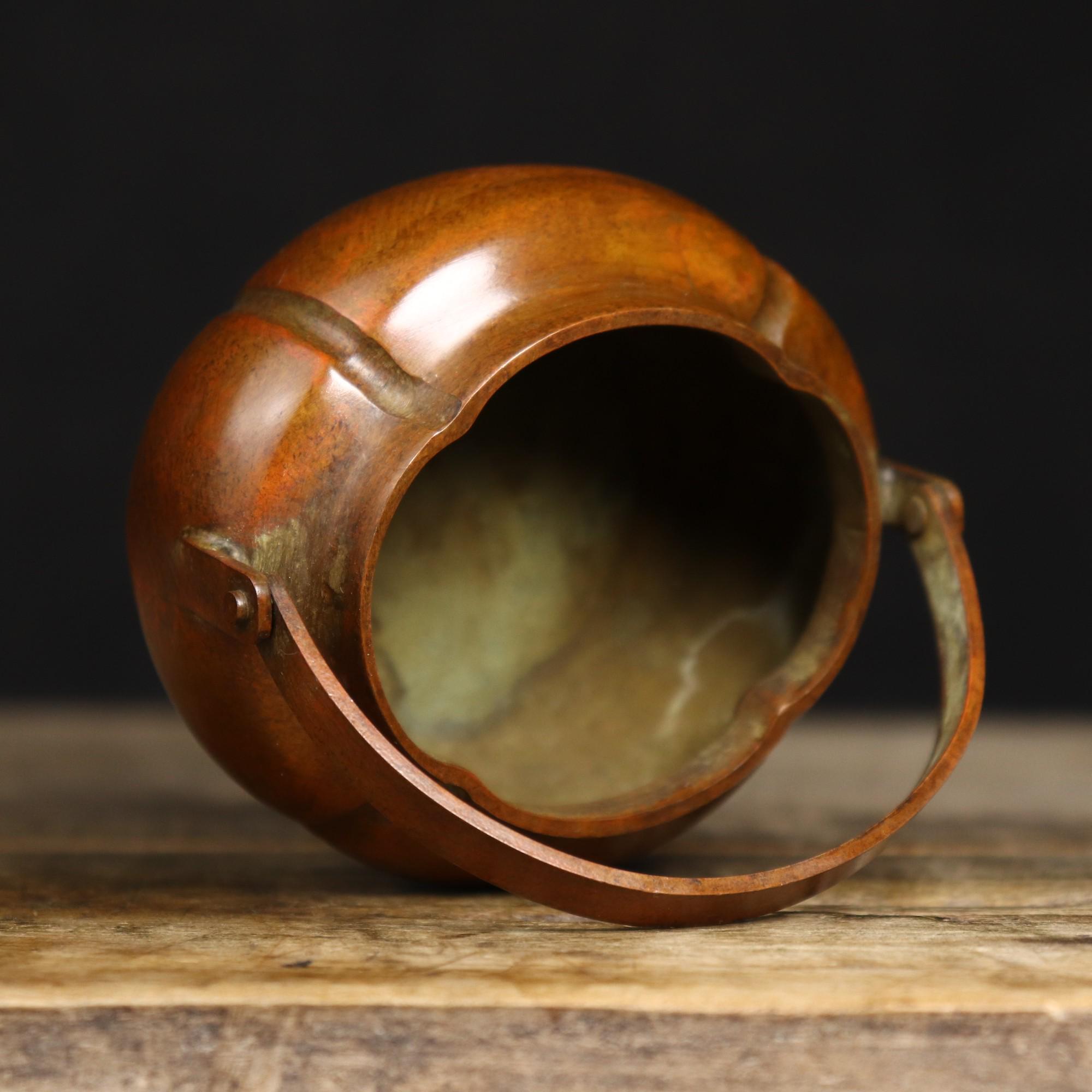 Chinese Antiques Pure Copper Pumpkin-shaped Hand Warmer and Incense ...