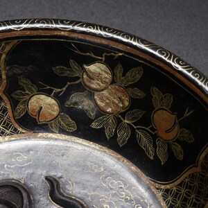 Antique Chinese Lacquer Display Plate: Gilt Relief Asian Art - Etsy