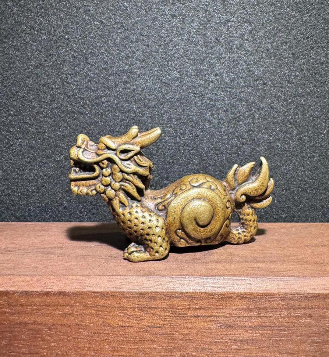 Chinese Antique Brass Feng Shui Copper Pulao Statue Dragon - Etsy