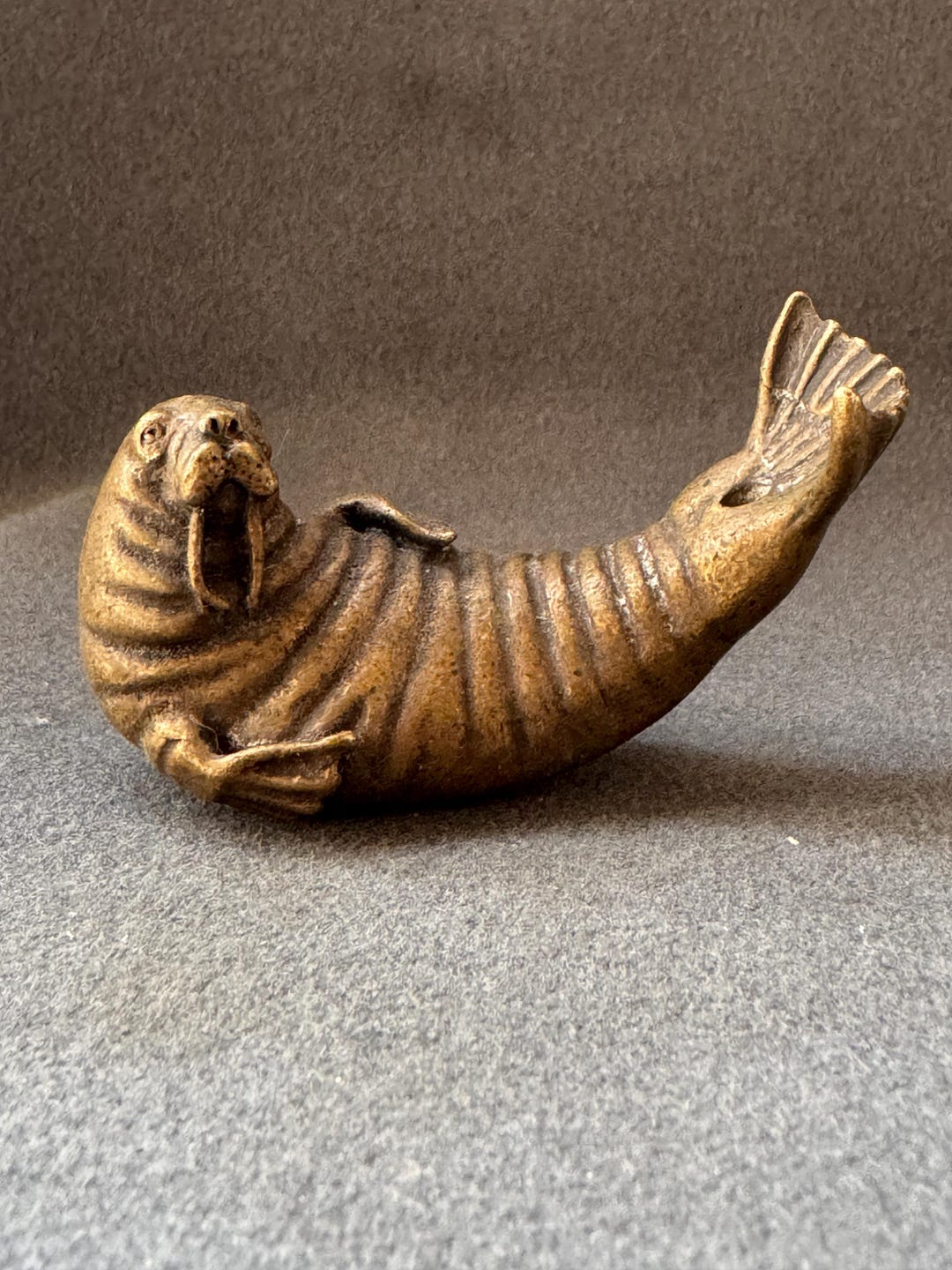 Chinese Antique Collection Copper Walrus Statue , Home Décor, Holiday ...