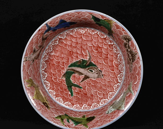 Chinese Antique Ming Dynasty Wucai Sea Fish Pattern Porcelain Plate - Etsy