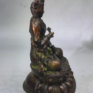 Chinese Buddhism Copper Lotus Base Holder Box Goddess Buddha Statue - Etsy