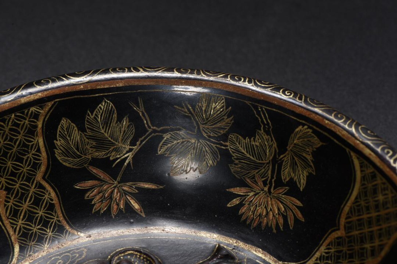 Antique Chinese Lacquer Display Plate: Gilt Relief Asian Art - Etsy