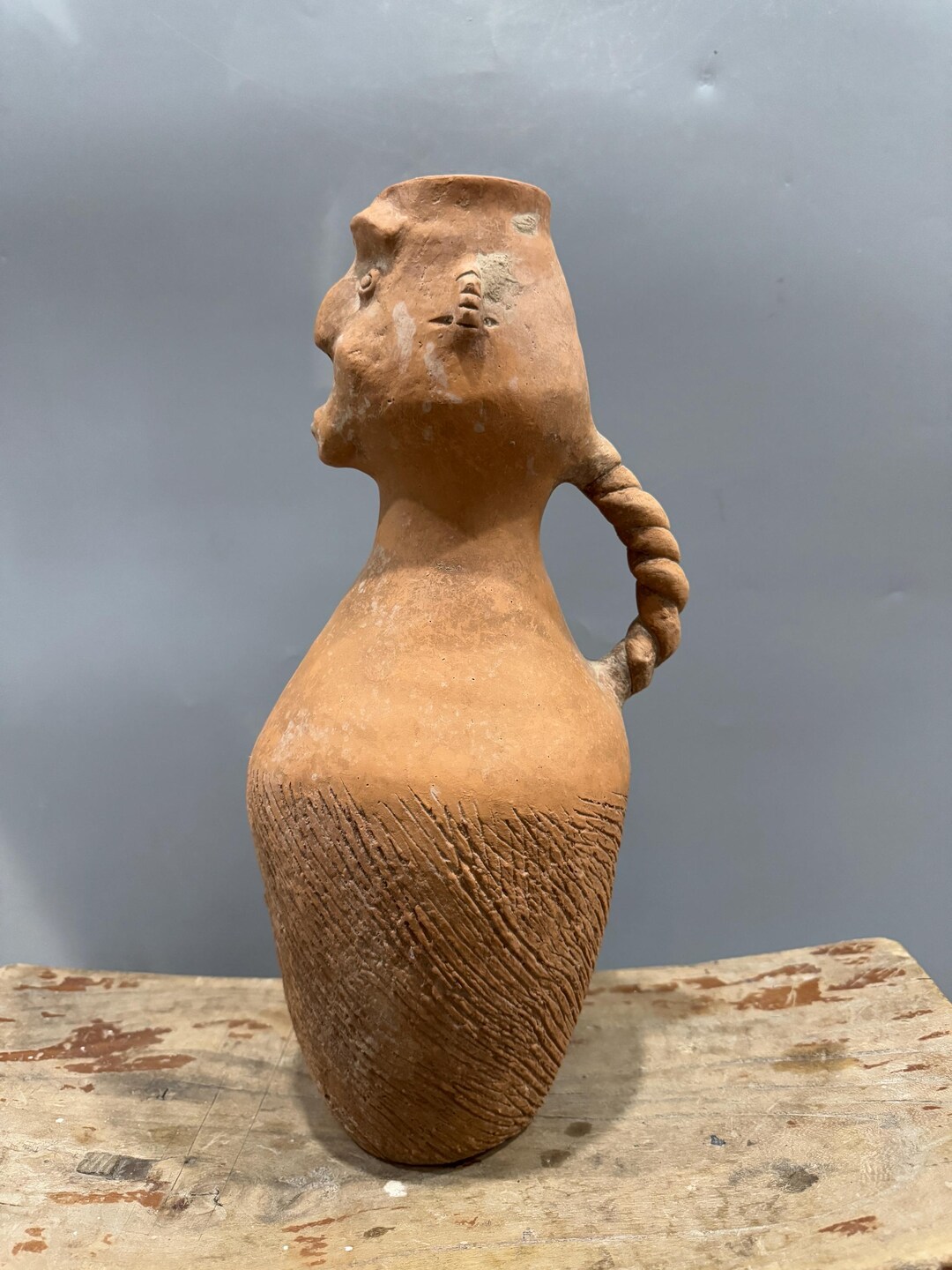 Chinese Antique Neolithic Qijia Culture Pottery Three Foot Pot Jar Tank ...