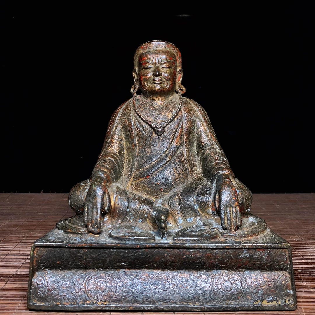 Tibetan Buddhist Copper-body Marpa the Translator Statue, Suitable for ...