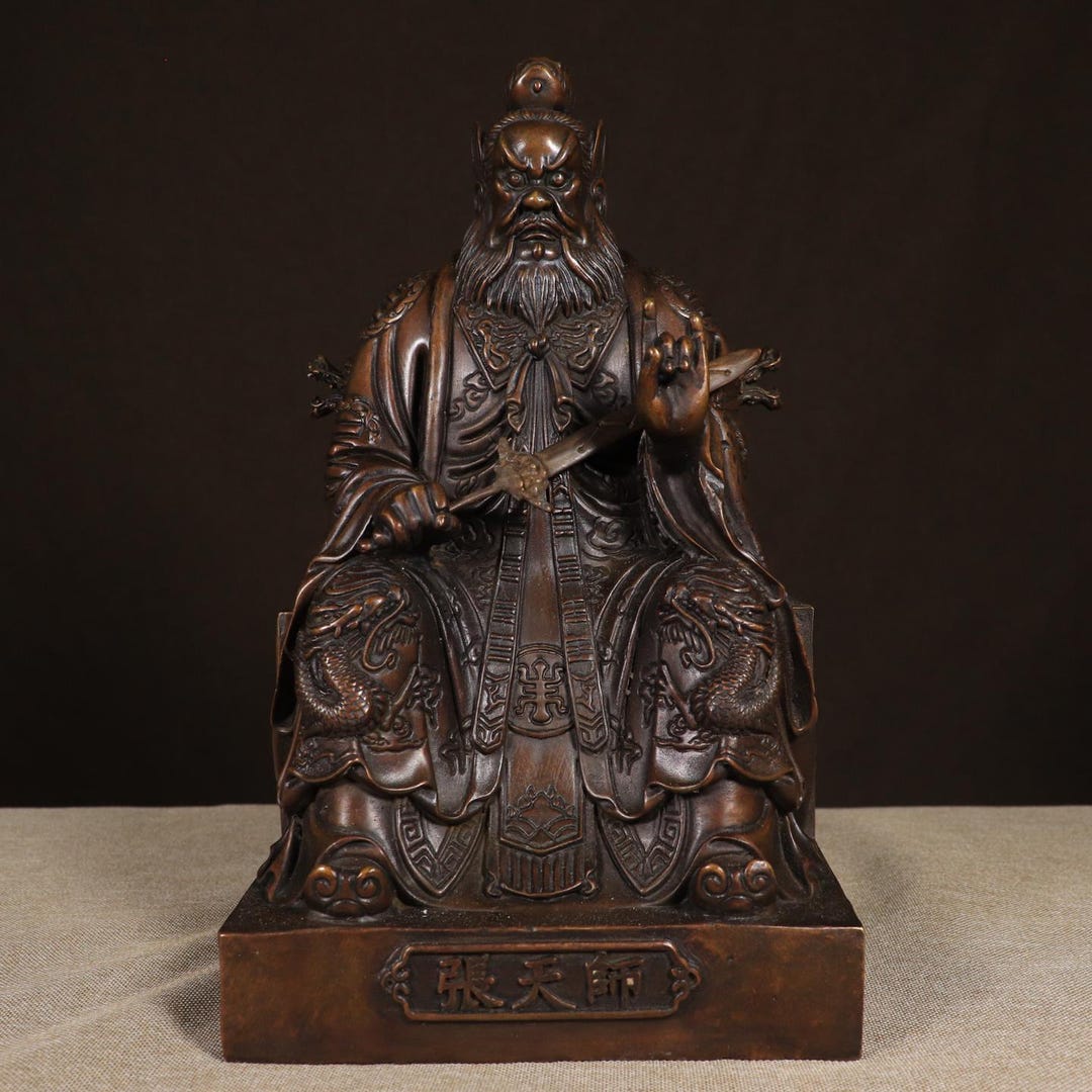 Zhang Tianshi Taoist Statue, Brass Feng Shui Protection Statue, Chinese ...
