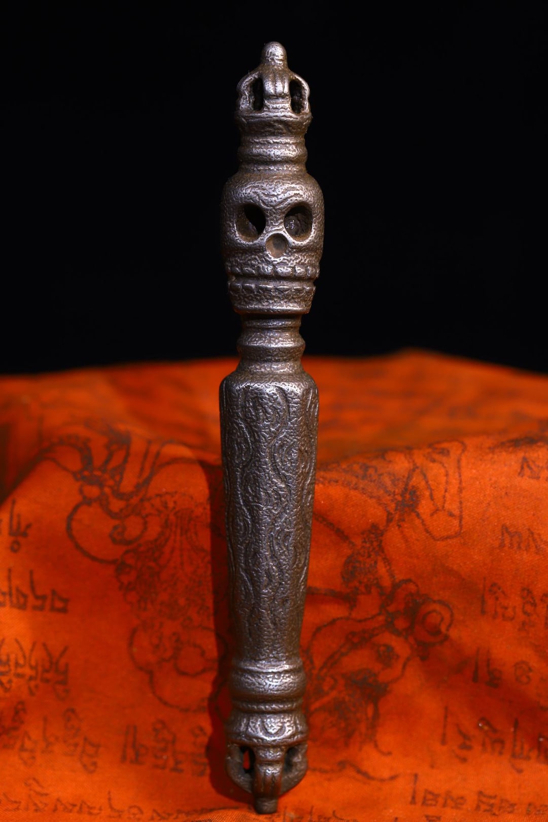 Tibetan Sky-iron Phurba | Hand-forged Meteorite Dagger, Skull Amulet - Etsy