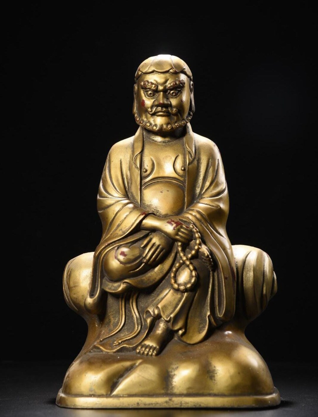 Antique Gilt Bronze Bodhidharma Statue: Chinese Zen Buddhist Decor - Etsy