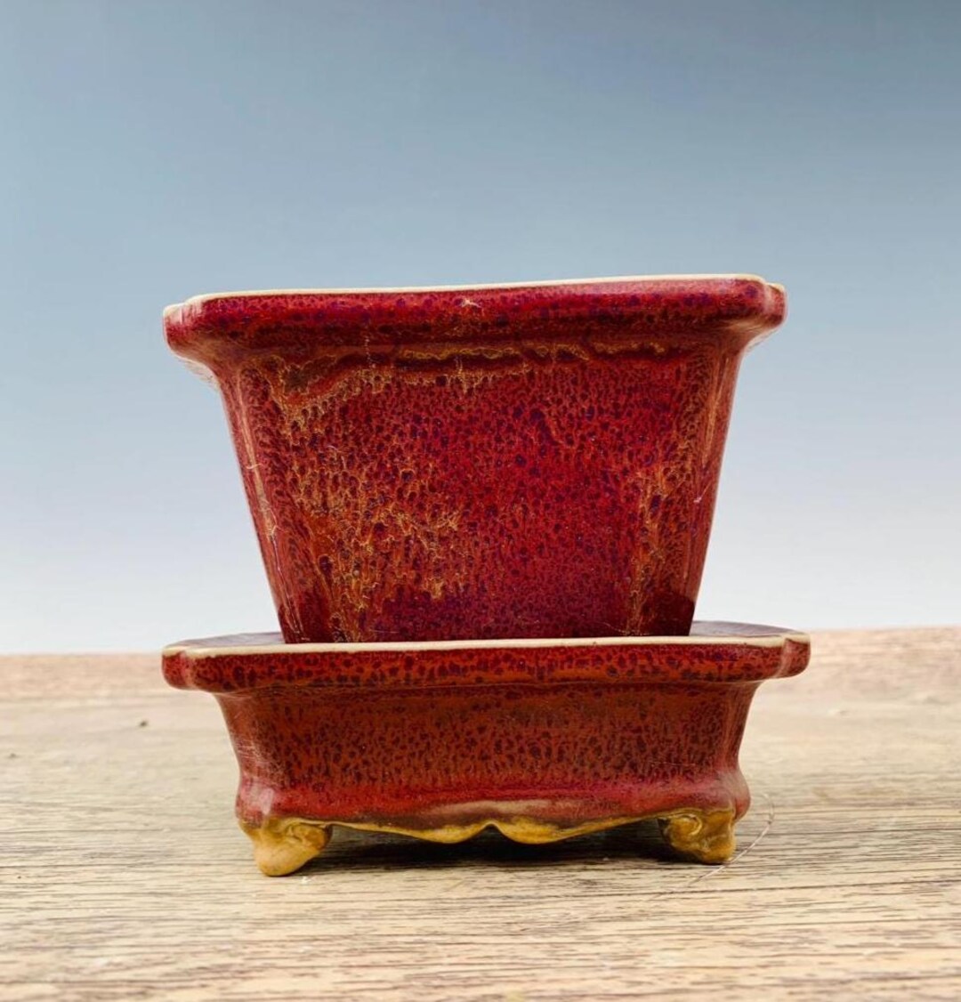 Chinese Antique Jun Kiln Rose Purple Glaze Porcelain Flower Pots A Set ...