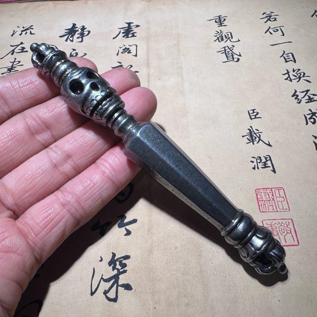 Tibetan Antique Phurba Vajra Dagger | Copper Ritual Dagger | Buddhist ...