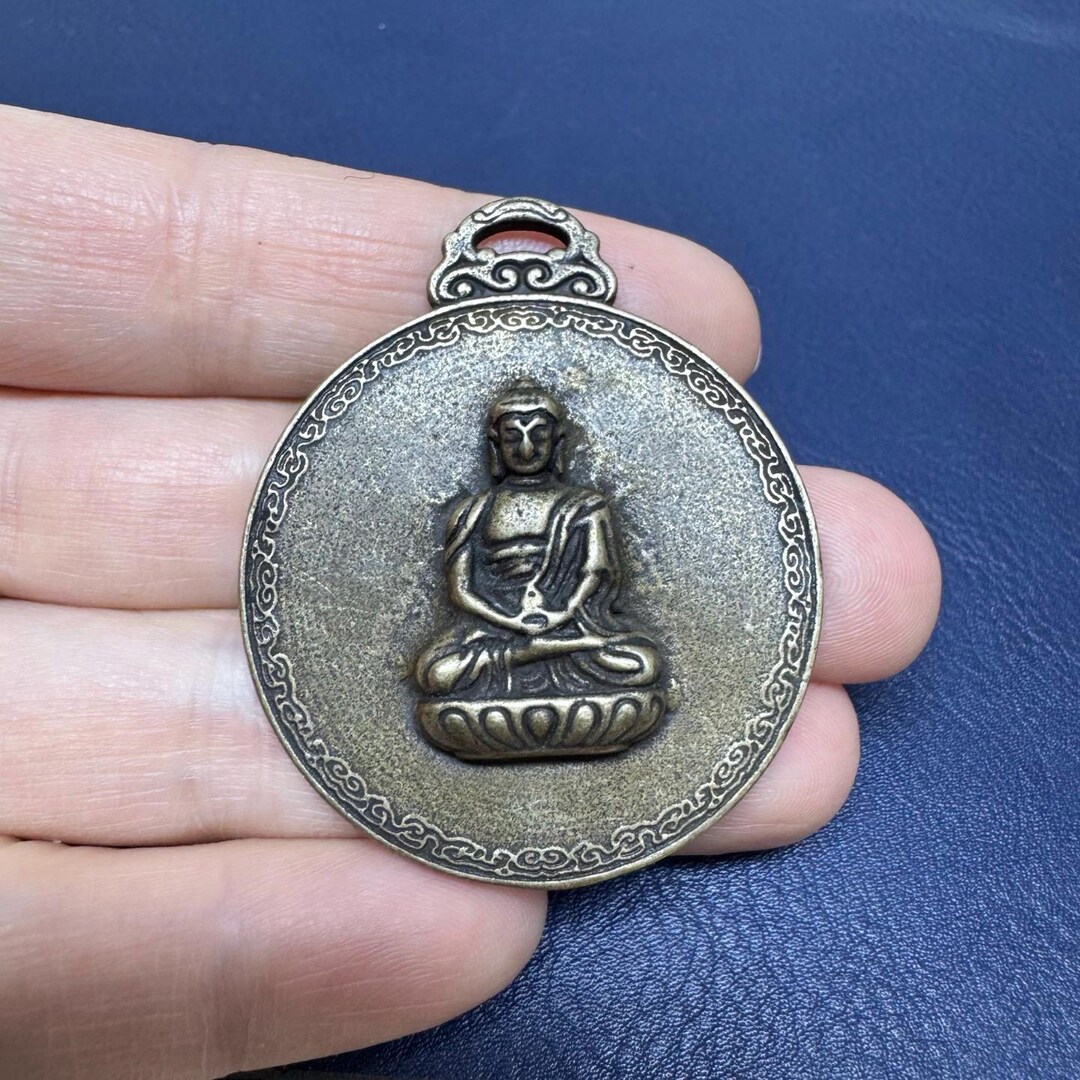 Vintage Brass Buddha Amulet: Tibetan Protection Pendant - Etsy