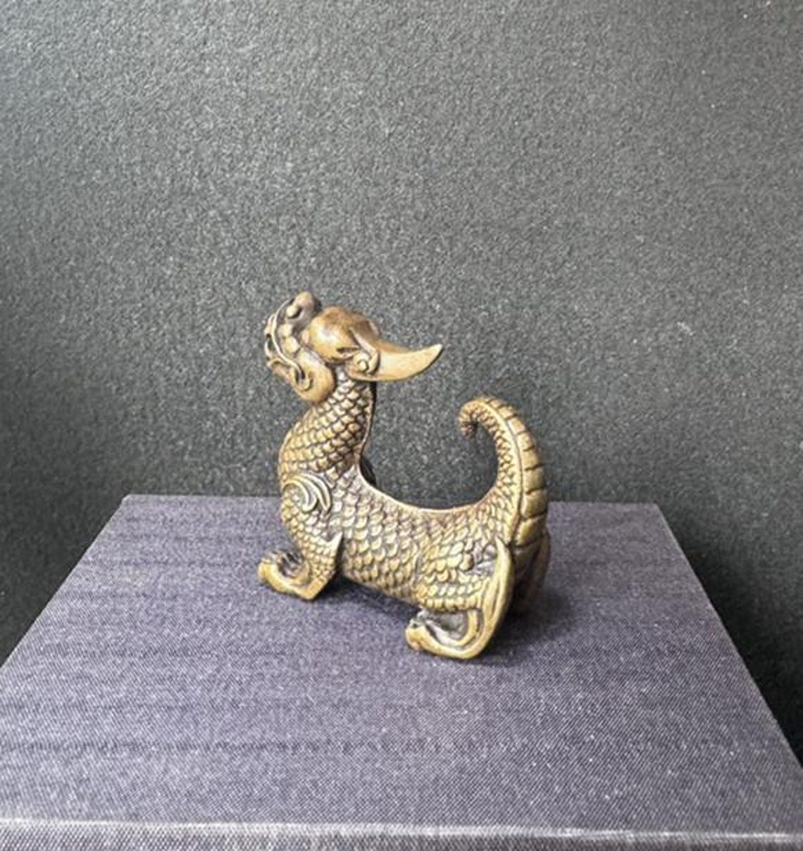 Chinese Antique Copper Feng Shui Dragon Beast Statue - Etsy
