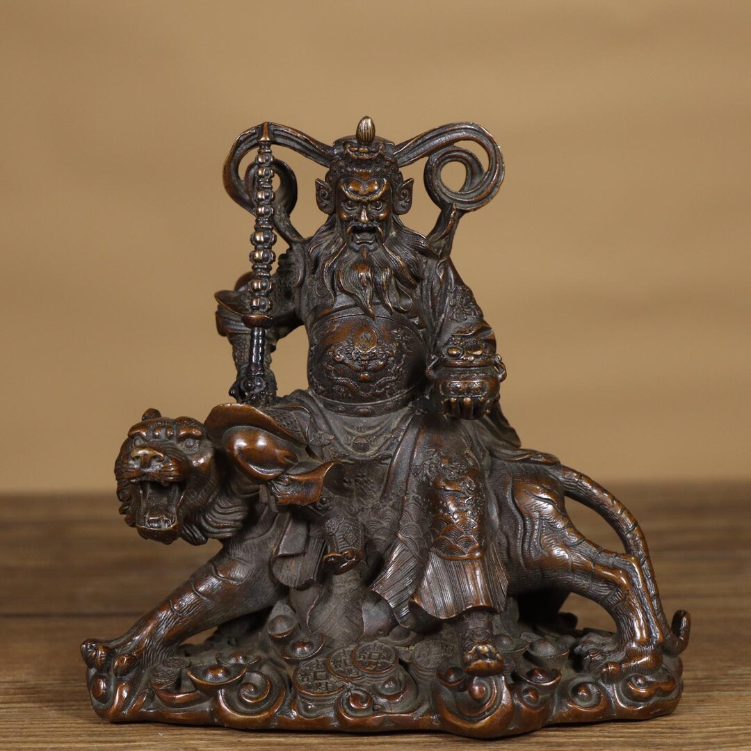 Bronze Zhao Gongming Statue • Tiger-riding God of Wealth, Feng Shui ...