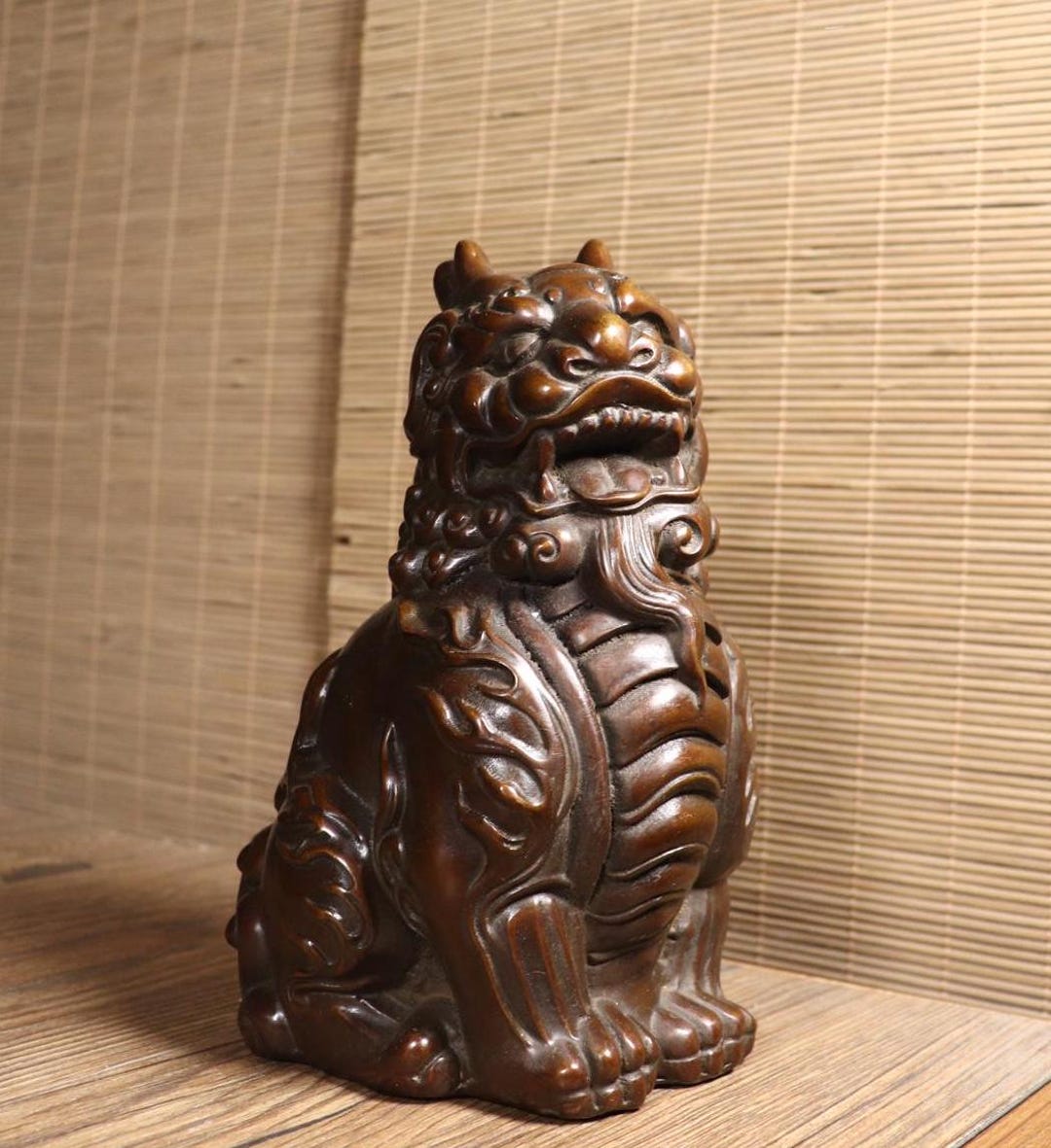 Chinese Antique Pure Copper Feng Shui Beast Figurine, Beast Represent ...