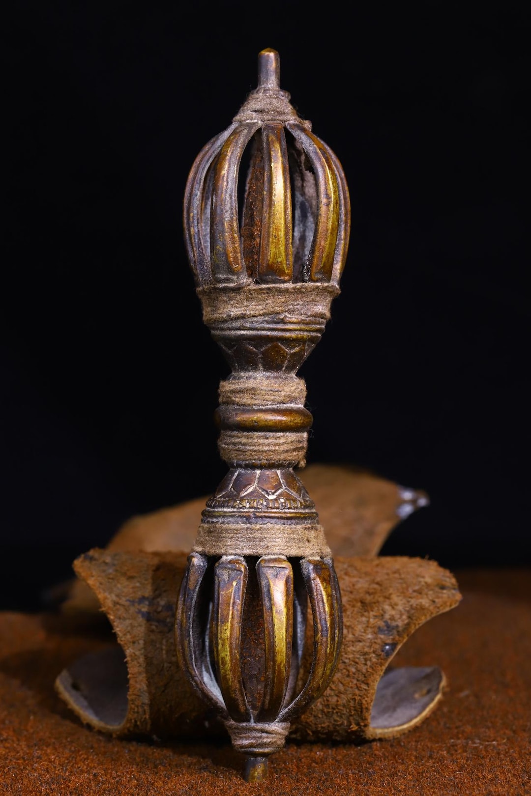 Antique Tibetan Bronze Vajra – Handcrafted Buddhist Ritual Tool, Double ...