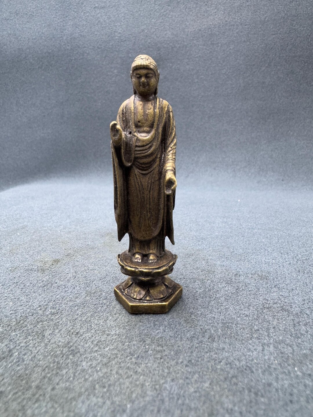 Chinese Buddhism Ancient Bronze Station Buddha Statue Collection in ...