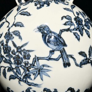 Ming Dynasty Blue and White Porcelain Vase: Magpie & Plum Blossom Decor ...