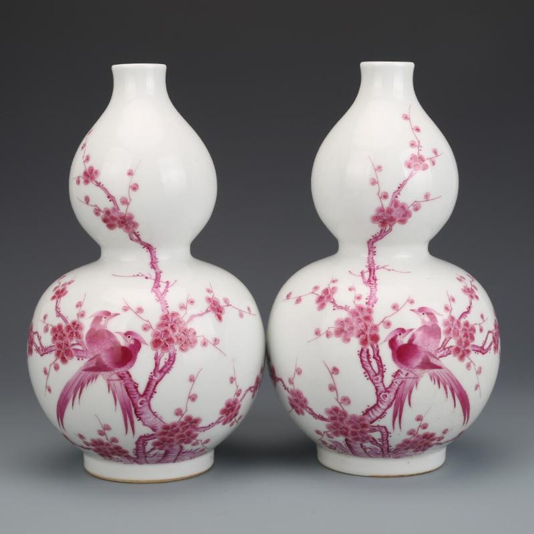 Chinese Antique Qing Dynasty Qianlong Rouge Red-glazed Xi Shang Mei ...