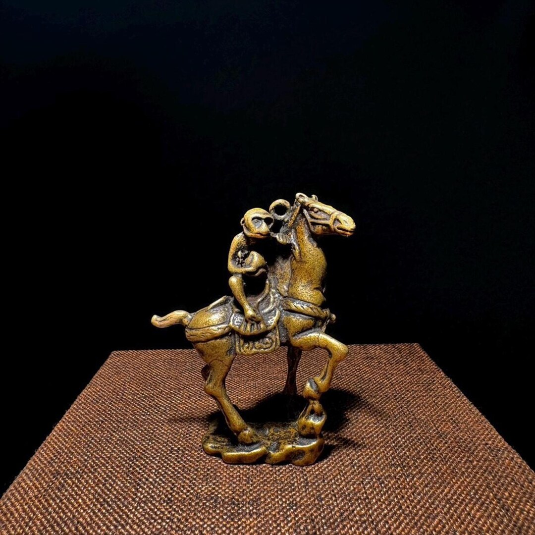 Chinese Antique Copper Feng Shui Monkey Sits on Horseback Statue - Etsy