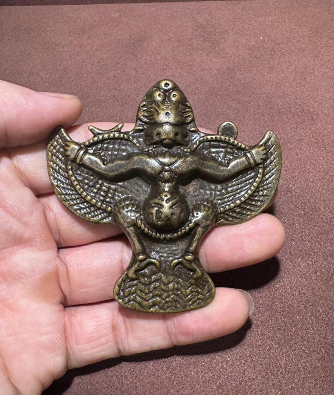 Brass Garuda Bird Pendant: Tibetan Buddhist Amulet - Etsy