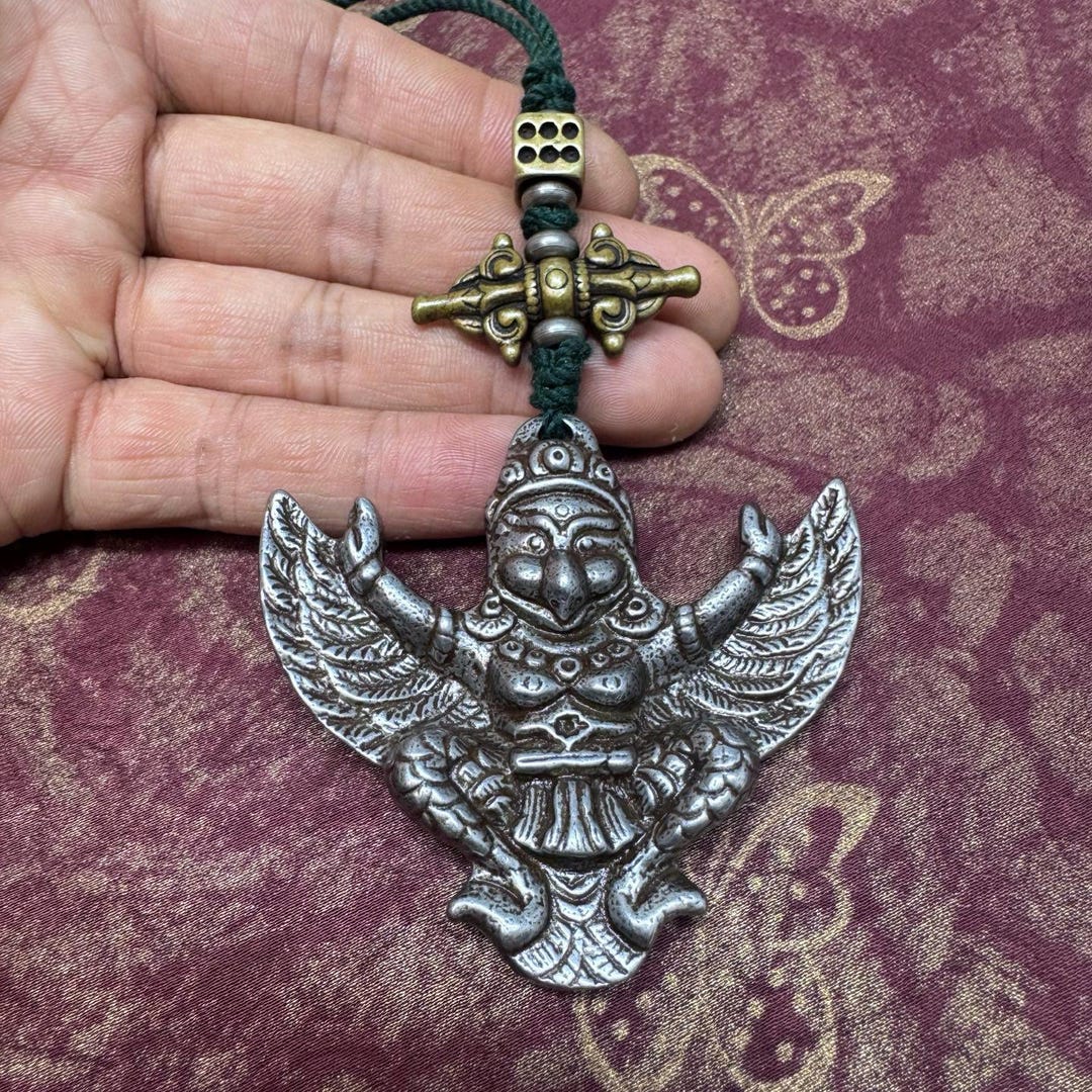 Tibetan Garuda Amulet Pendant – Vajra Protector Necklace – Buddhist ...