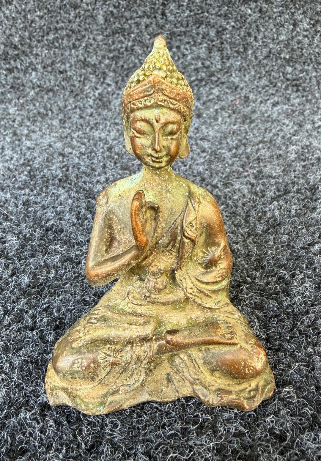 Vintage Bronze Shakyamuni Buddha Statue · Teaching Mudra · Antique ...