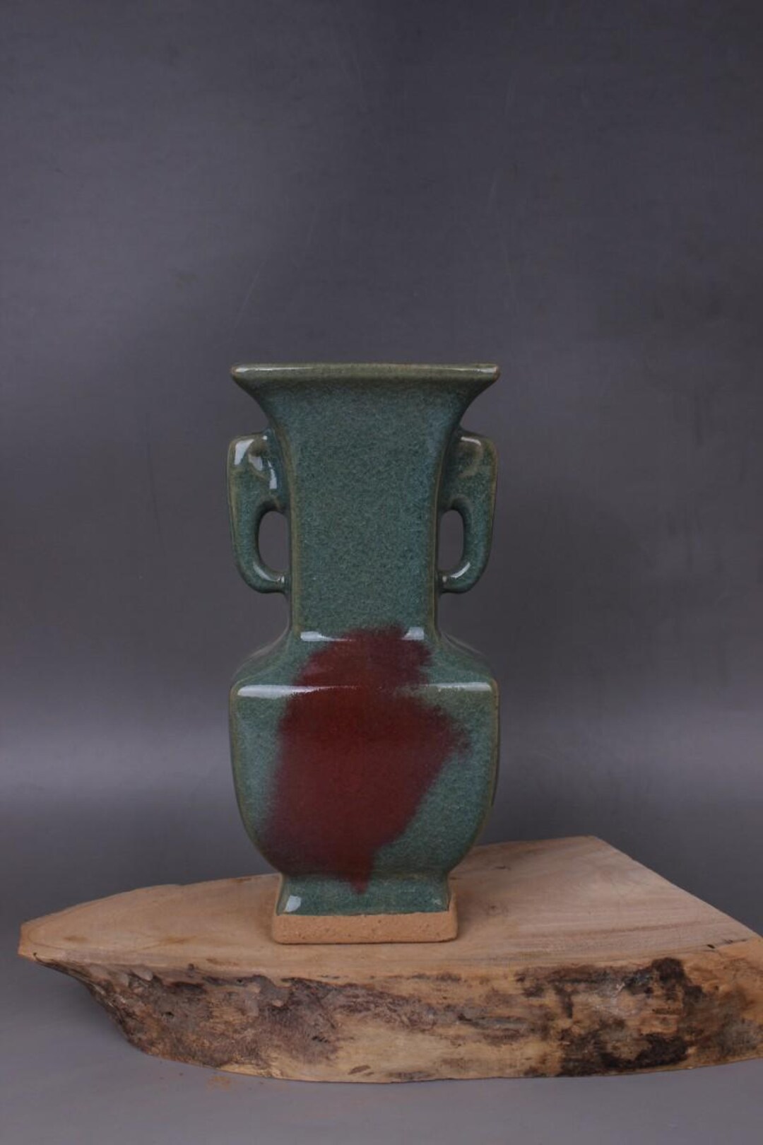 Chinese Collectible Handcrafted Jun Kiln Porcelain Elephant Ear Vase ...