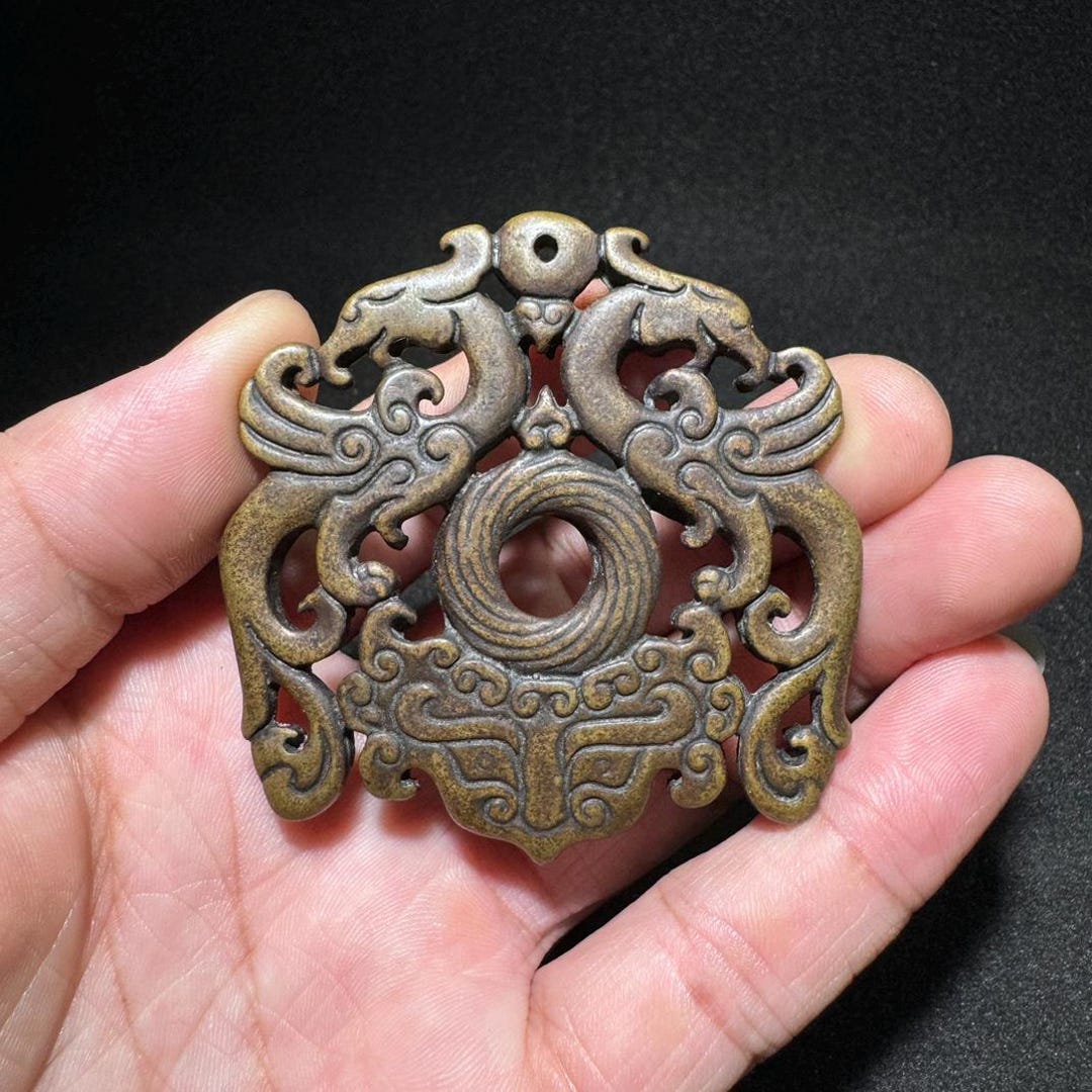 Chinese Antique Copper Phoenix Talisman Pendan Decorative Items - Etsy