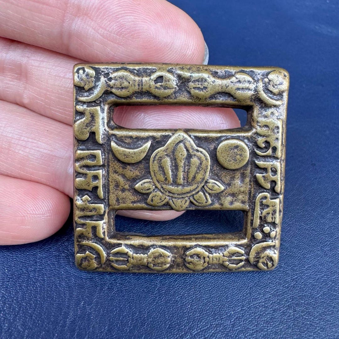 Bronze Sutra Clip: Antique-style Tibetan Book Weight, Sacred Altar Tool ...