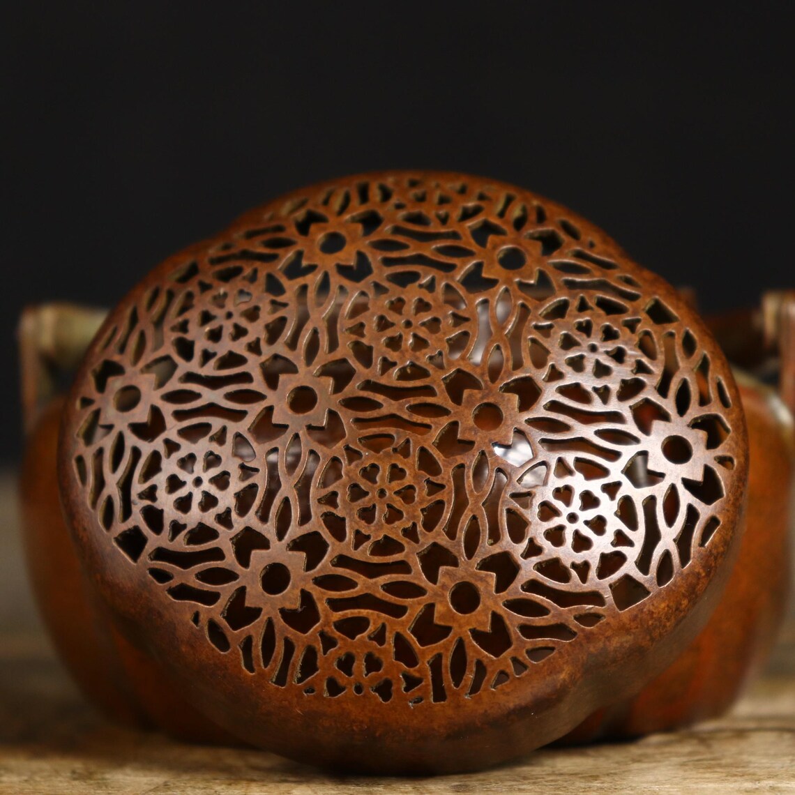 Chinese Antiques Pure Copper Pumpkin-shaped Hand Warmer and Incense ...