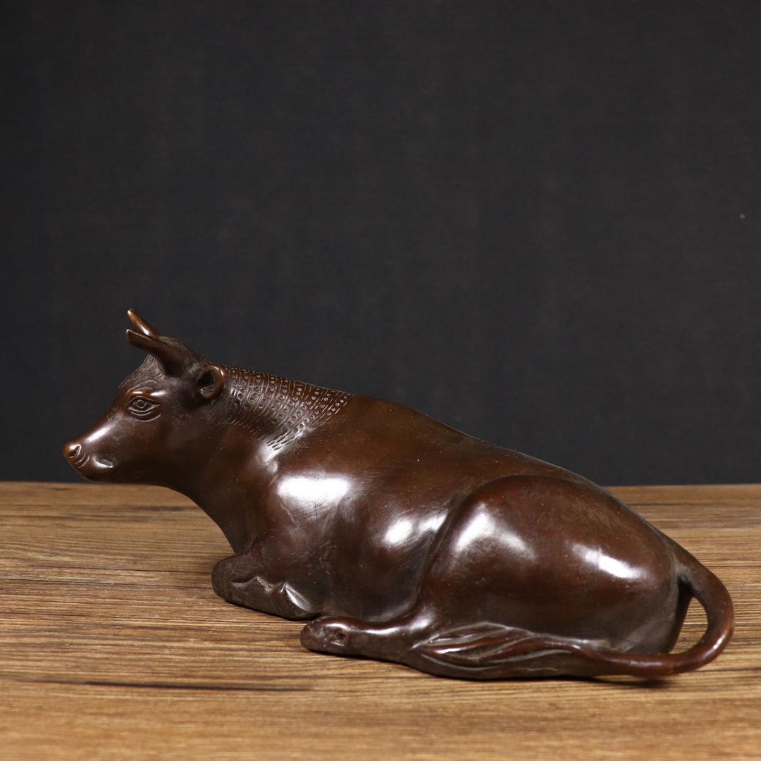 Pure Copper Bull Sculpture, Feng Shui Home Decor - Etsy UK