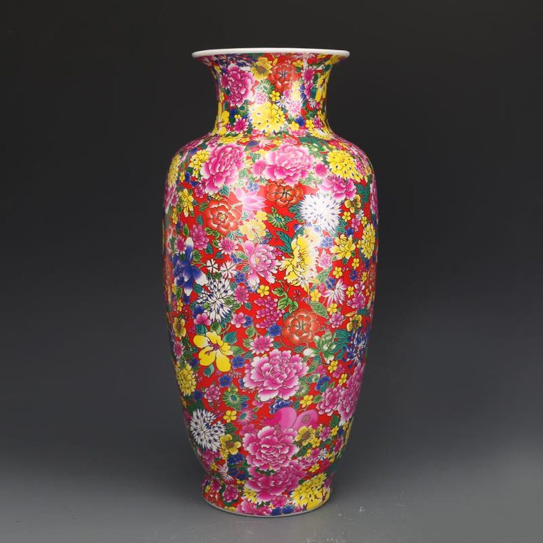 Chinese Famille Rose Enamel Wan Hua Endless Flower Pattern Porcelain ...