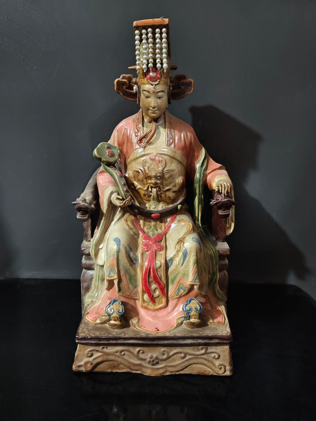 Antique Shiwan Ceramic Mazu Goddess Statue · Chinese Sea Goddess ...