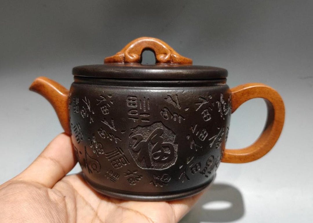 Yixing Zisha Teapot “hundred Blessings” | Longgu Gold Sand Clay Chinese ...