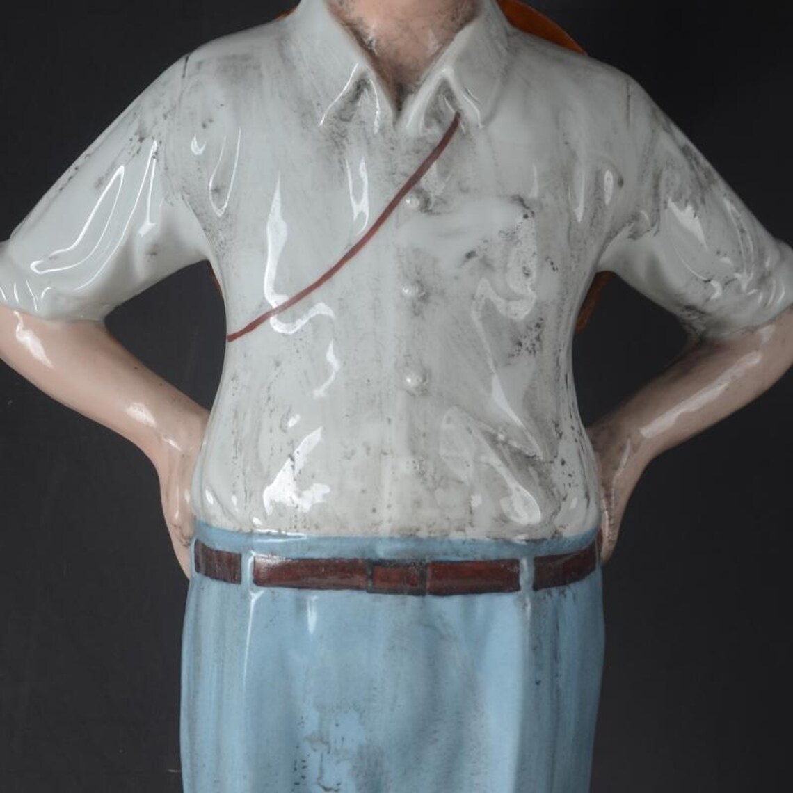 China Cultural Revolution Porcelain Great Statue Chairman Mao Statue ...