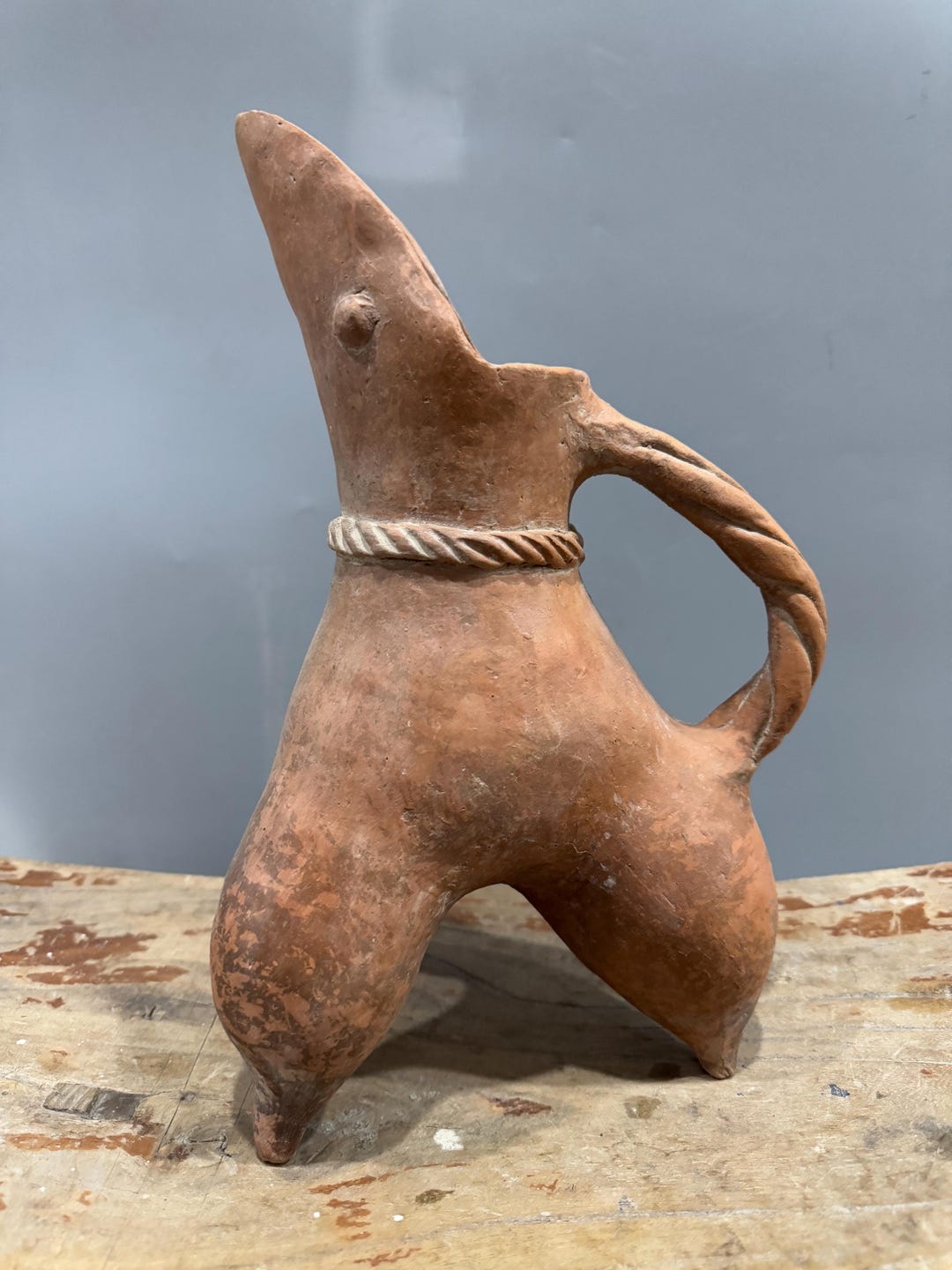 Chinese Antique Neolithic Qijia Culture Pottery Three Foot Pot Jar Tank ...