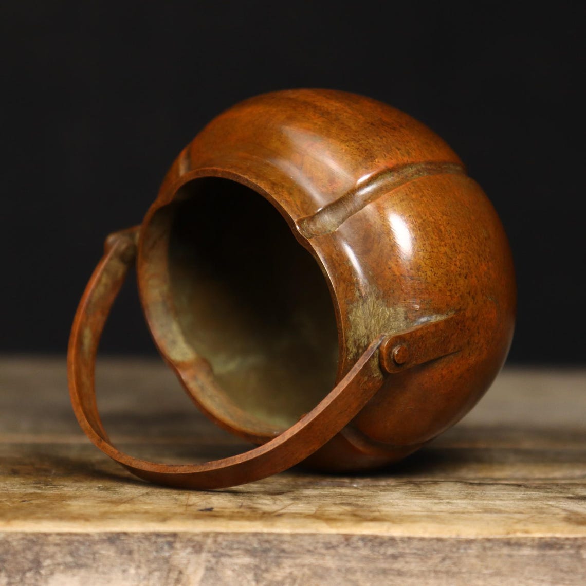 Chinese Antiques Pure Copper Pumpkin-shaped Hand Warmer and Incense ...