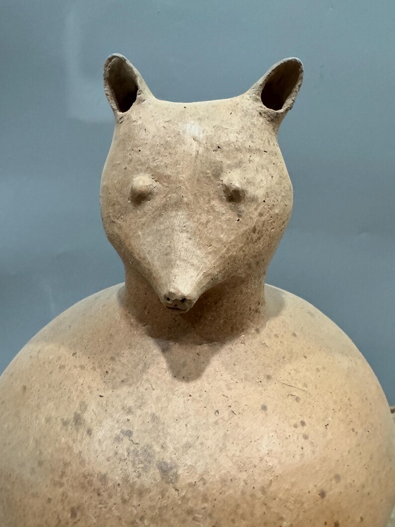 Chinese Antique Neolithic Qijia Culture Pottery Cow Head Jar Tank Pot ...