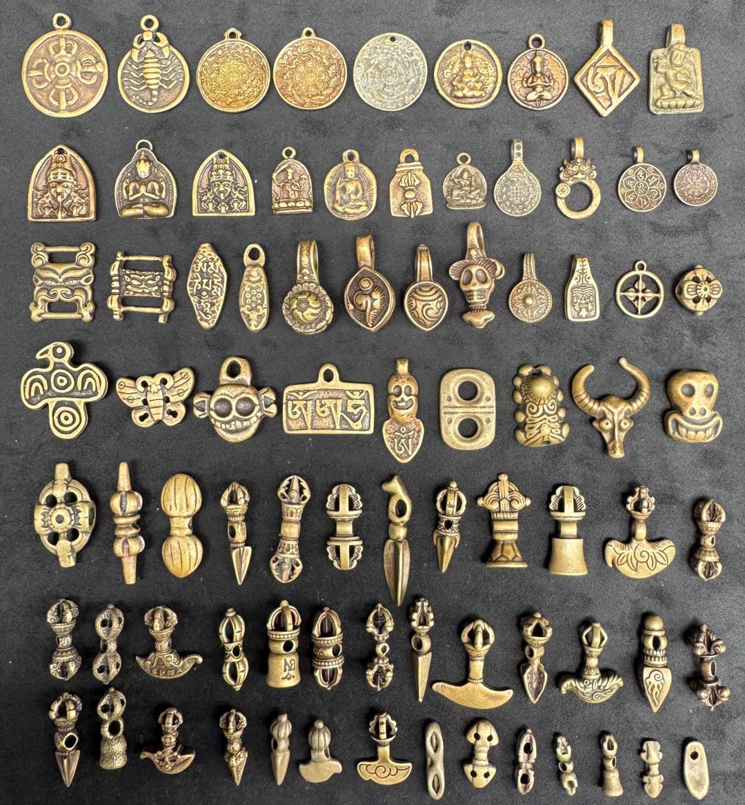 Tibetan Bronze Buddhist Charms: Vajra, Buddha, Dorje Amulets - Etsy
