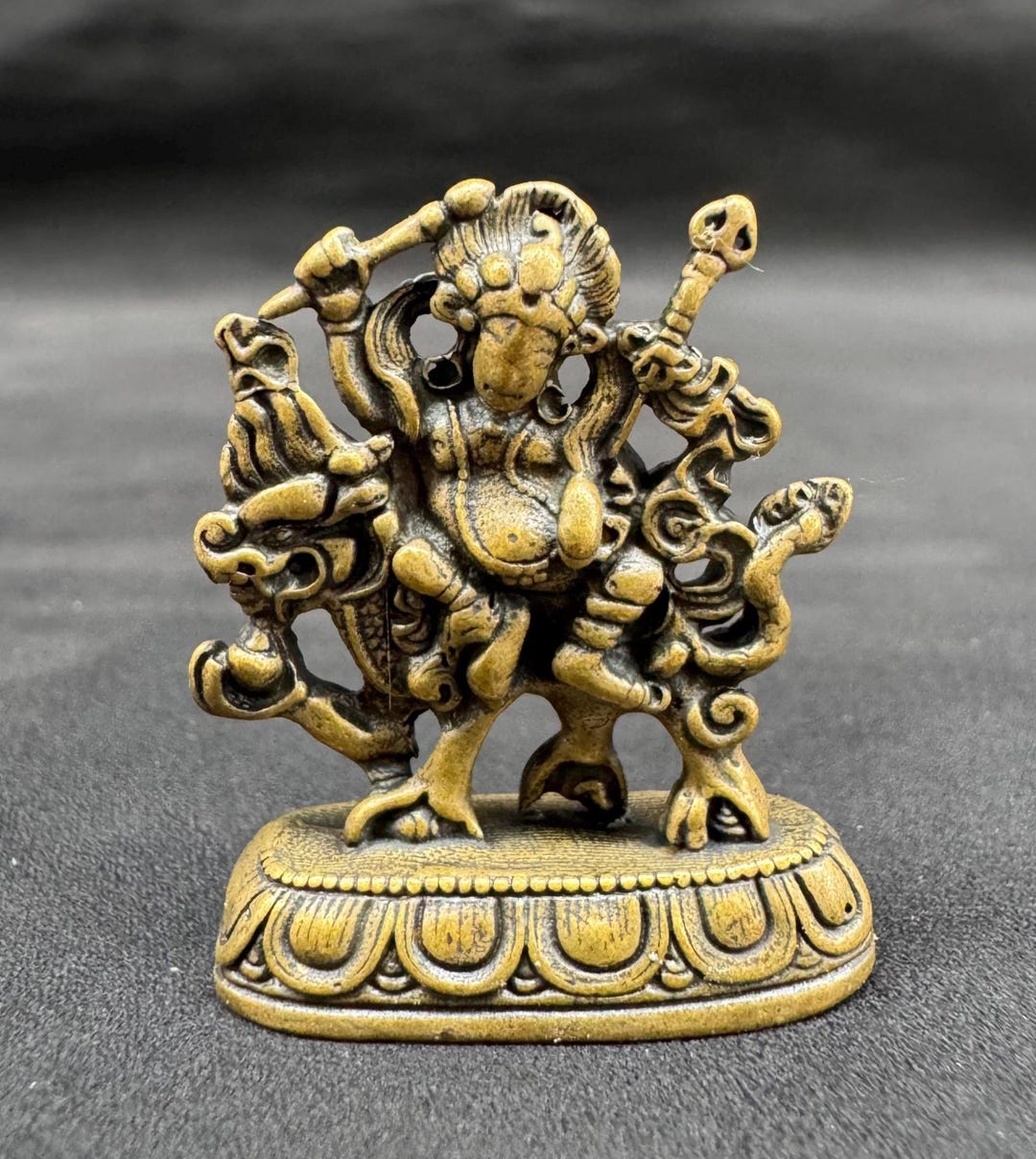 Mini Brass Ganesha Snow Lion Statue - Tibetan Buddhist Protector - Etsy