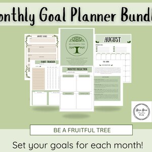 Monthly Goal Planner Bundle - Be A Fruitful Tree - Etsy