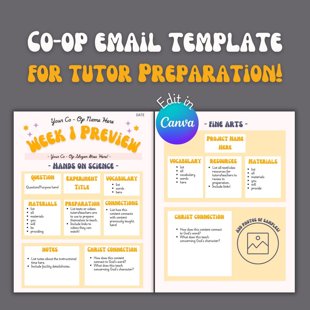 Co-op Preparation Email Template - Etsy