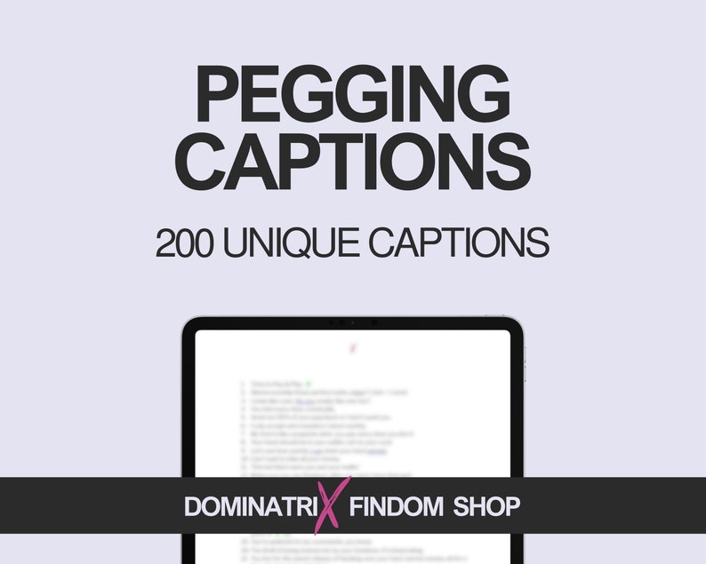 200 Pegging Captions Bundle, Dominating and Seductive Phrases for Pegging Enthusiasts - Etsy