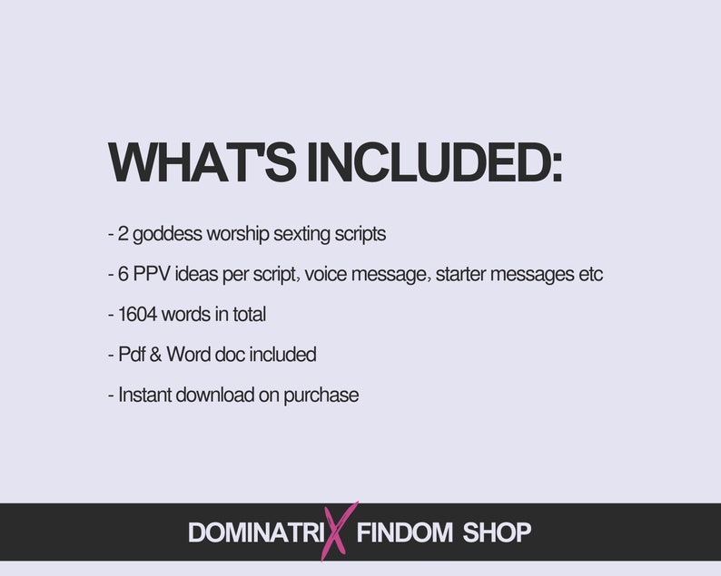 Goddess Worship Sexting Scripts Bundle | 2 Worship Scenarios With PPV ...