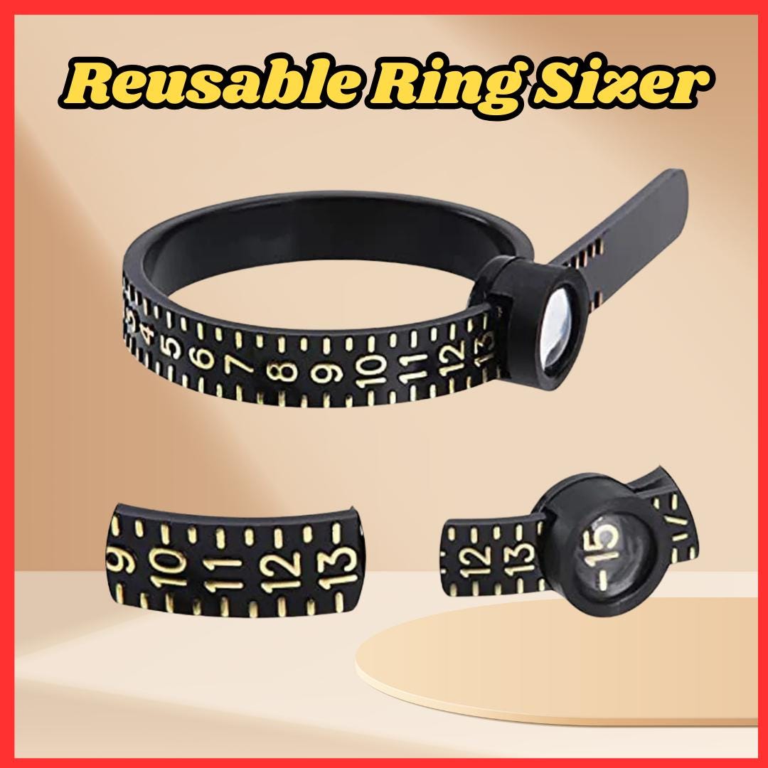 Reusable Ring Sizer • Adjustable, US Ring Size Tool Full & Half Sizes ...