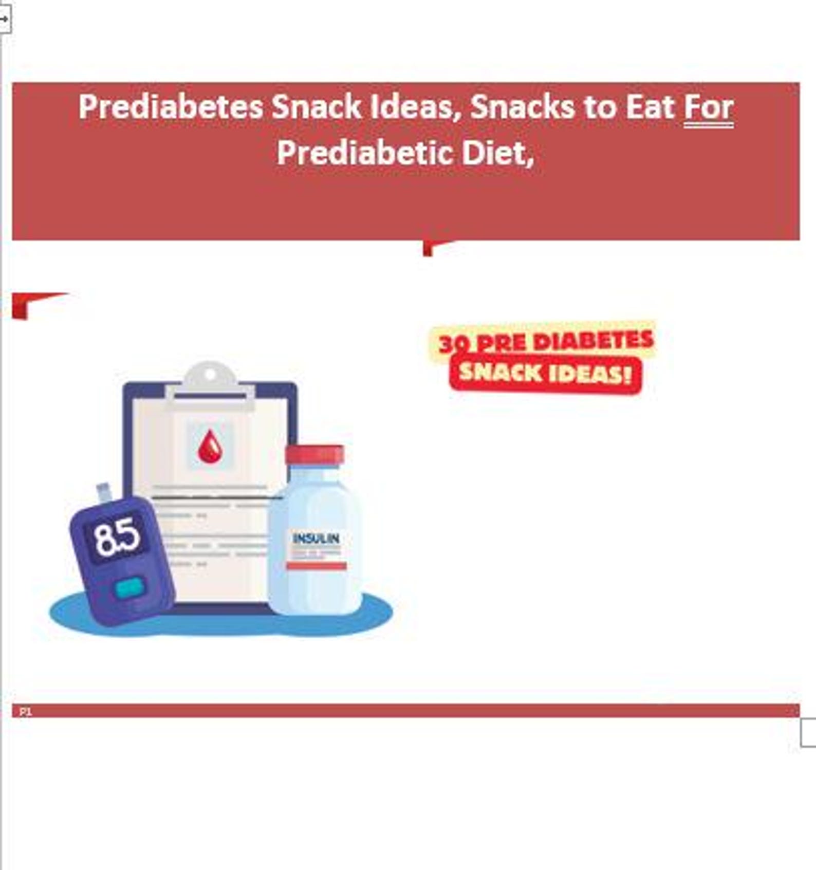 Pre Diabetes Diet Pdf : Pre Diabetic Snack List for Someone With ...