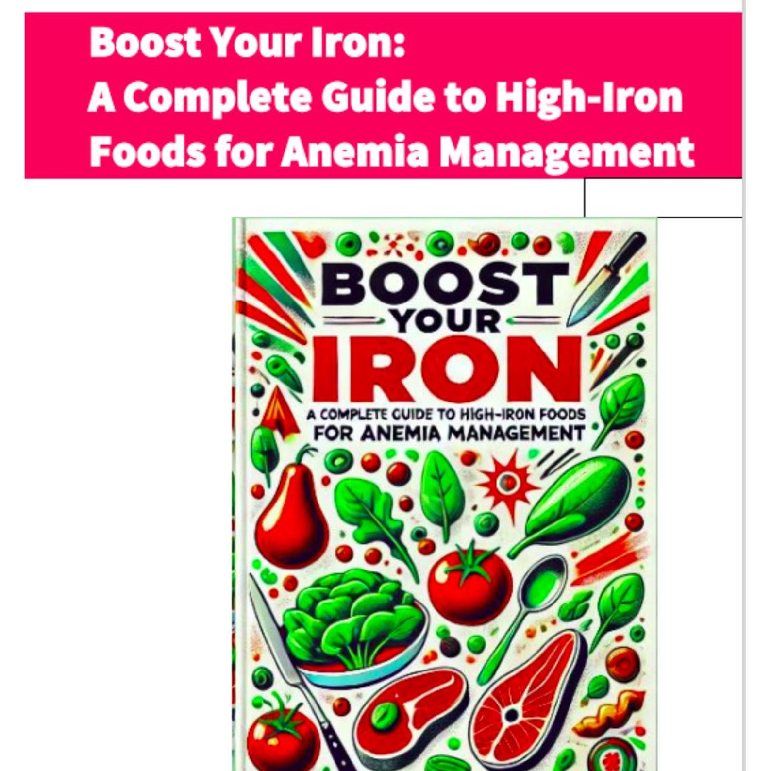 High Iron Food List for Anemia, Grocery List & Anaemics Checklist, Easy ...