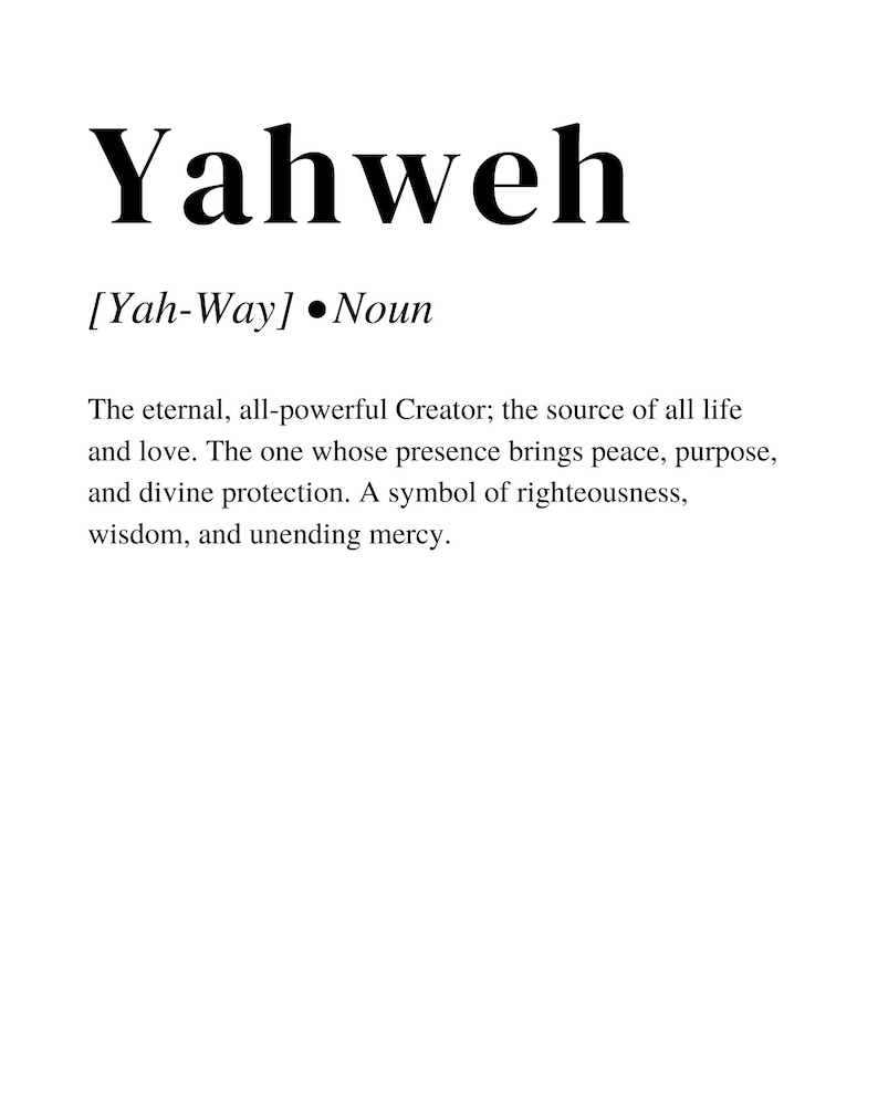 Yahweh Definition Art | Jesus Names SVG, PNG (digital Download) - Etsy